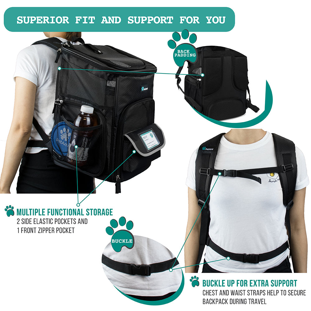 Premium 4-Way Entry Pet Carrier Backpack – PetAmi